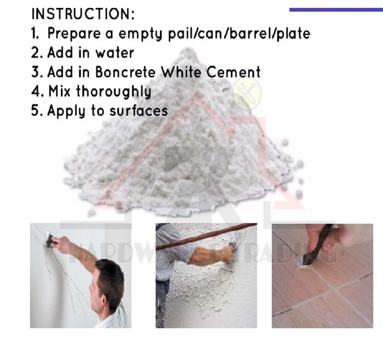 [LOOSE PACKET 1KG] Simen Putih Tampal Dinding Lubang Krack Wall Crack ...