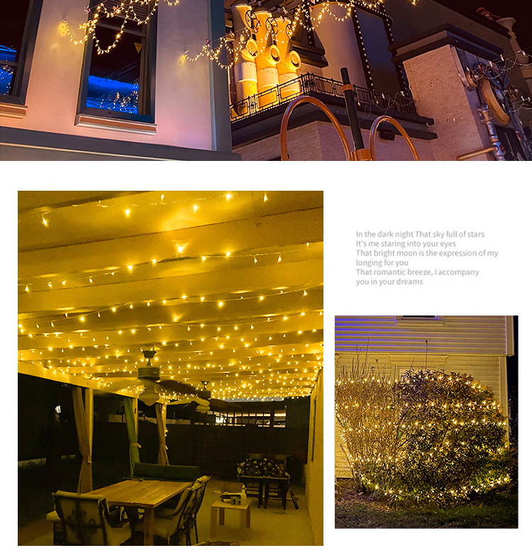 20M 200LED Black wire hari raya light Outdoor Waterproof LED String ...