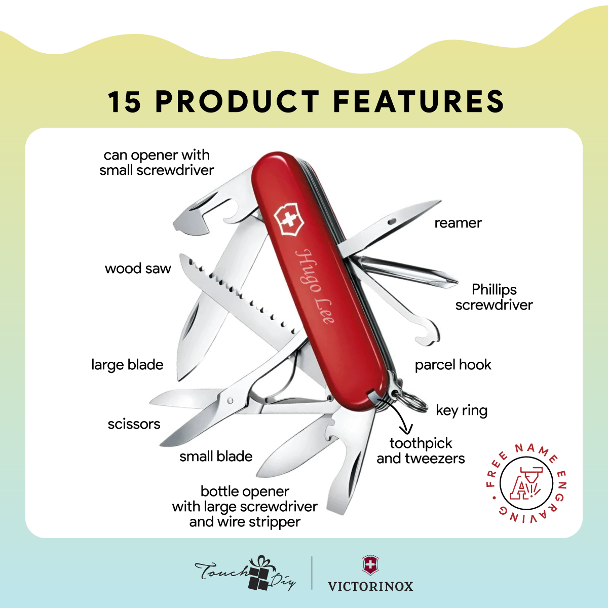 Victorinox Fieldmaster 1.4713 – Red Swiss Army Multi-Tool Pocket Knife ...