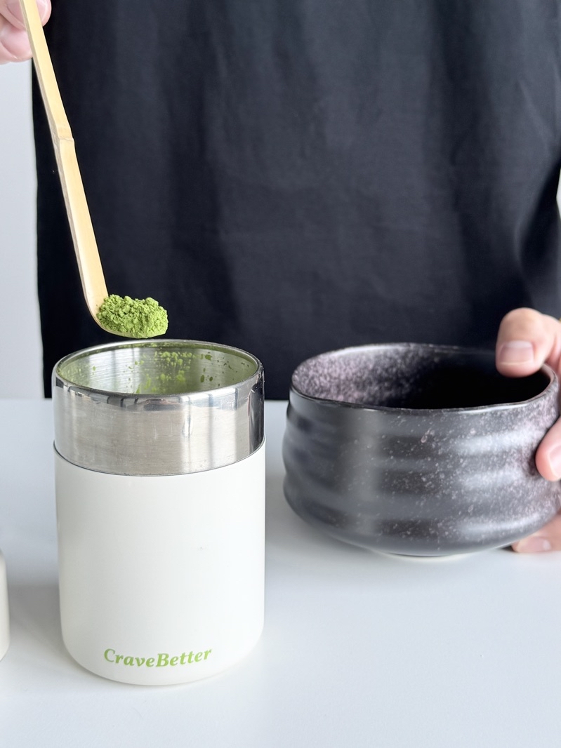 Food Grade Stainless Steel Double Lid Matcha Powder Canister 400ml ...