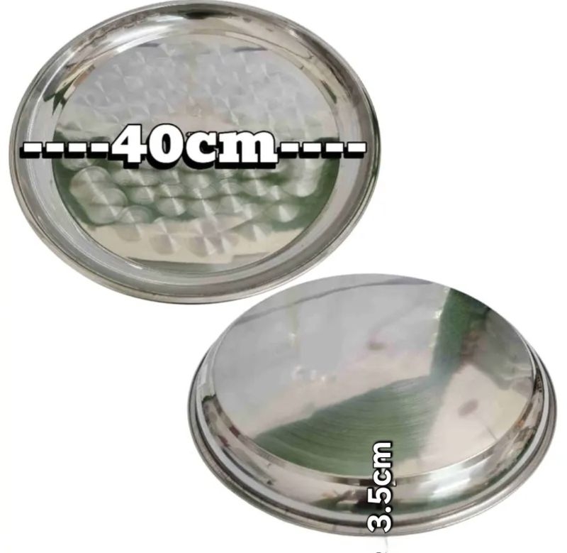 Stainless Steel Round Tray Platter Talam Dulang Bulat Serving Plate ...
