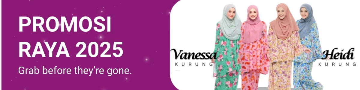 HEIDI & Vanessa Kurung Sabella Baju Raya Fesyen Wanita Muslimah Tanpa ...