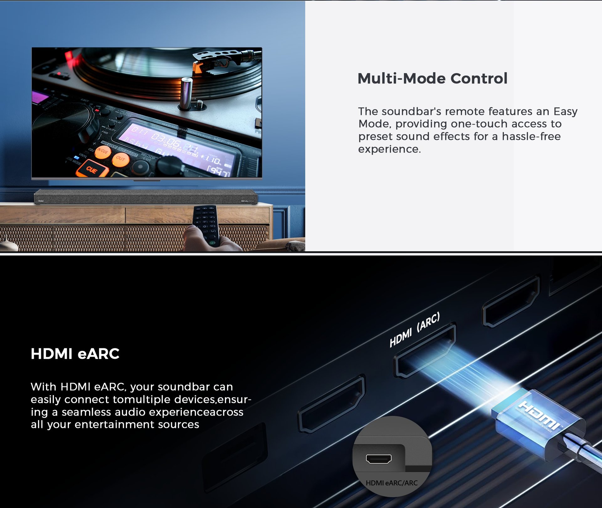 Haier Dolby Atmos Sound Bar (120W) / Independent Subwoofer / HDMI 2.1 ...