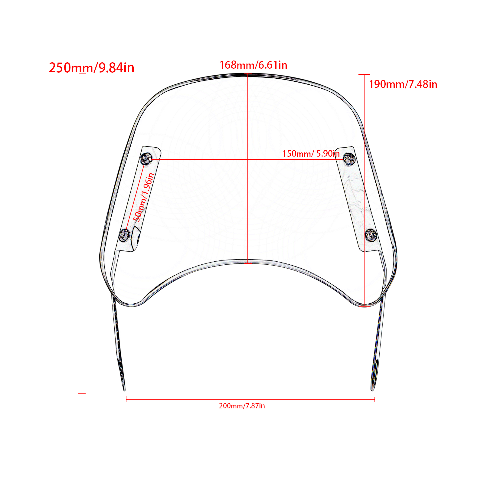 Universal Motorcycle Windshield 5-7Inch Retro Headlight Wind Deflector ...