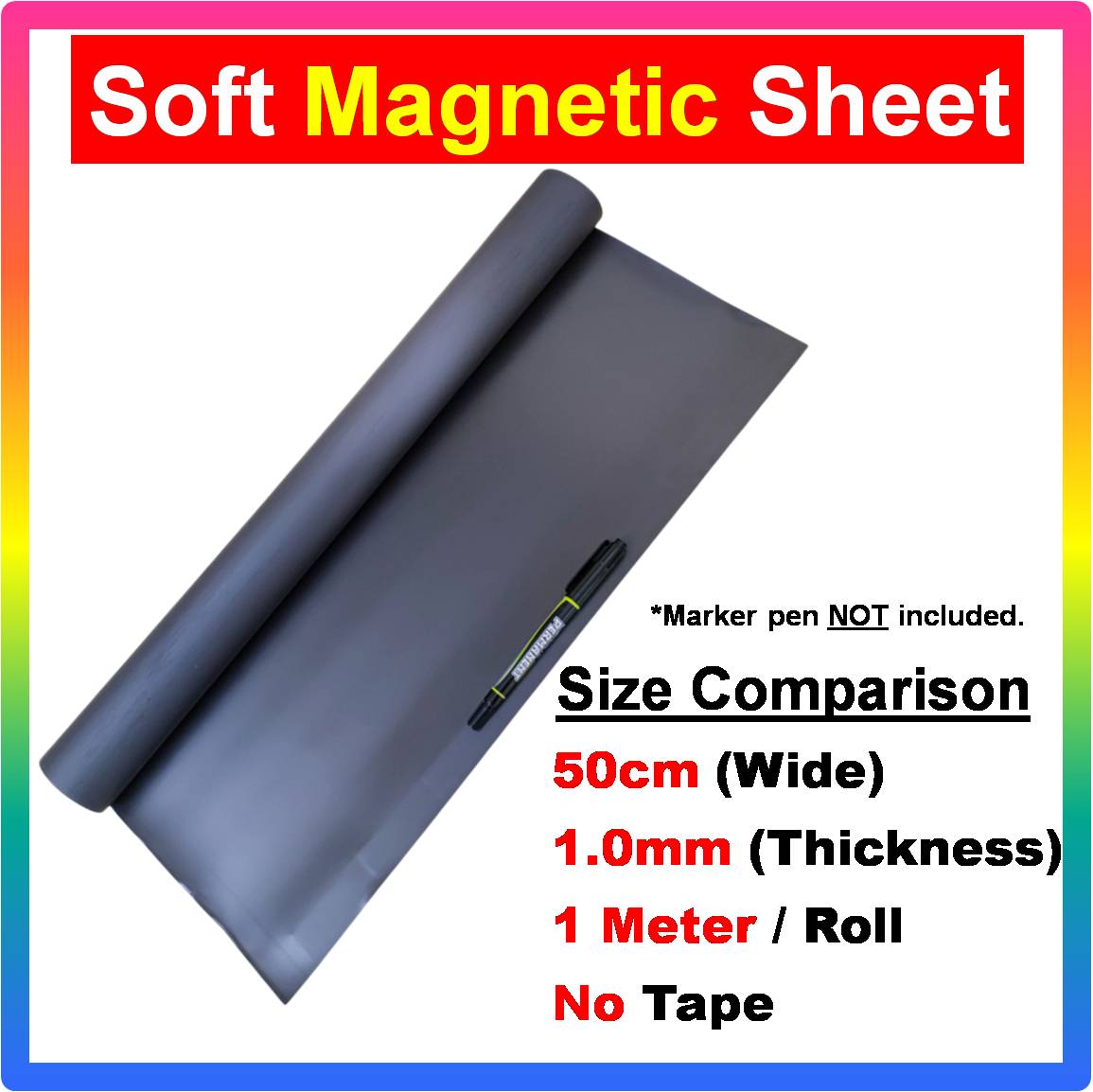 Flexible Magnetic Sheet Roll with Adhesive Tape | DIY Magnet Sticker ...