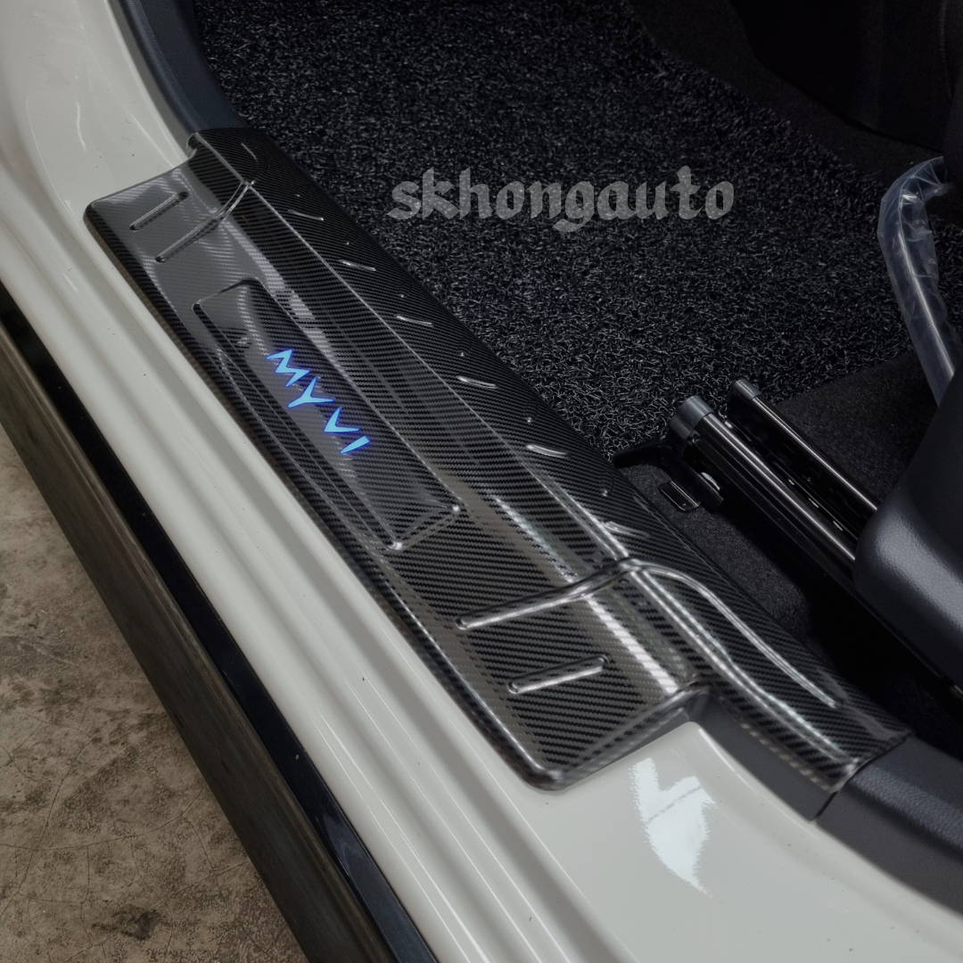 Perodua Myvi 2018 -2025 gen 3 Carbon Led Door Side Step Sill Plate Full ...