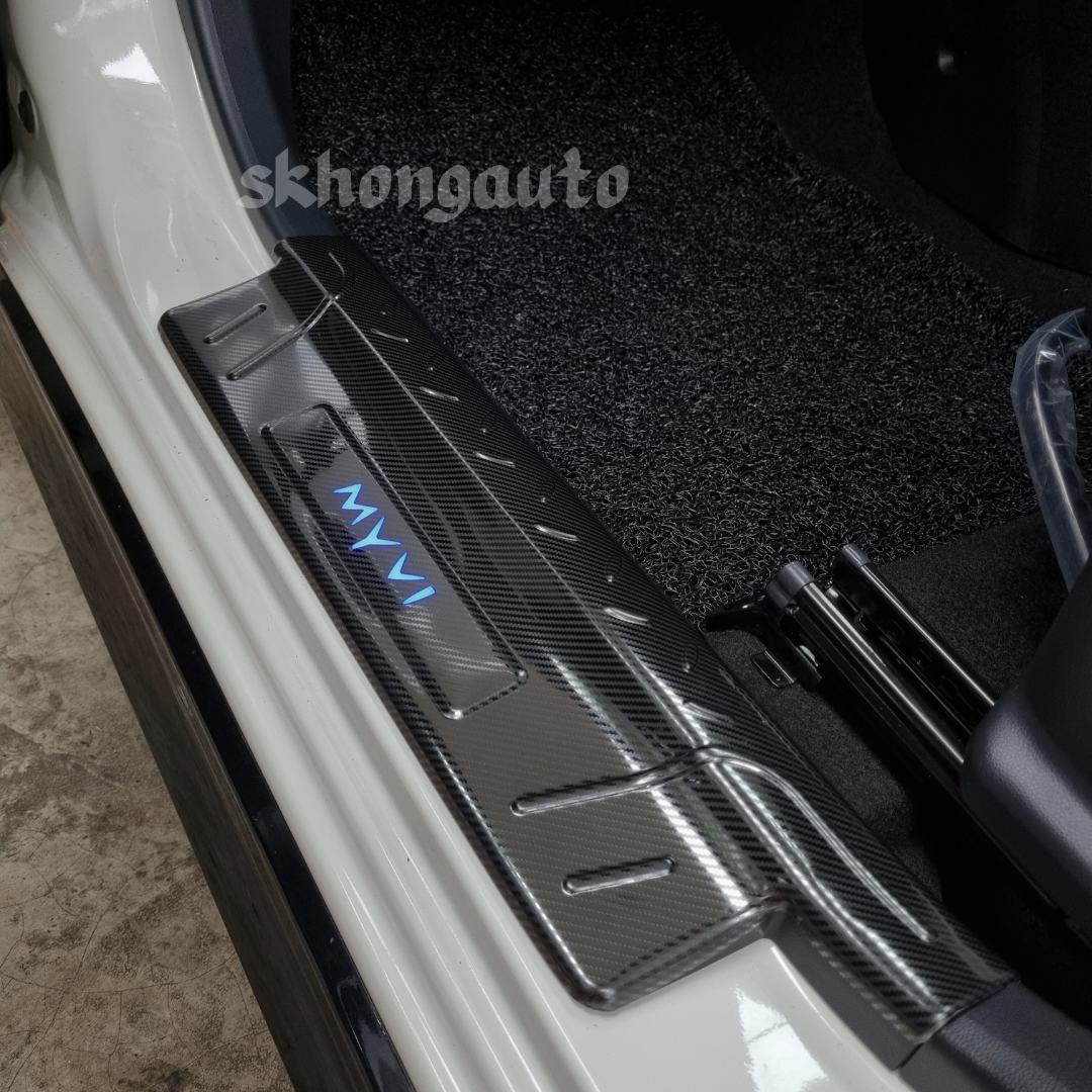 Perodua Myvi 2018 -2025 gen 3 Carbon Led Door Side Step Sill Plate Full ...