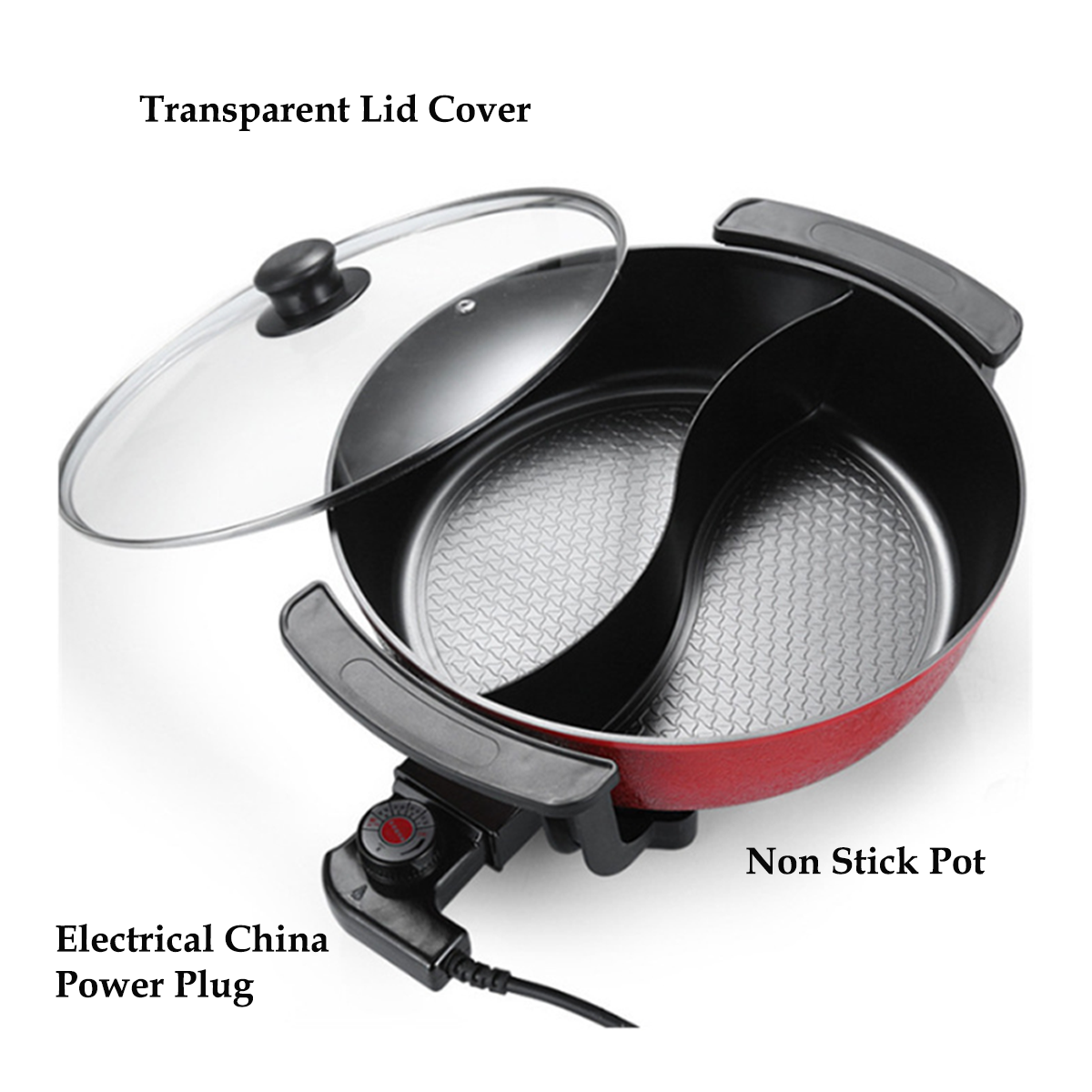 5 Litre Electrical Hot Pot Steamboat Pot Non Stick Dual Soup ...
