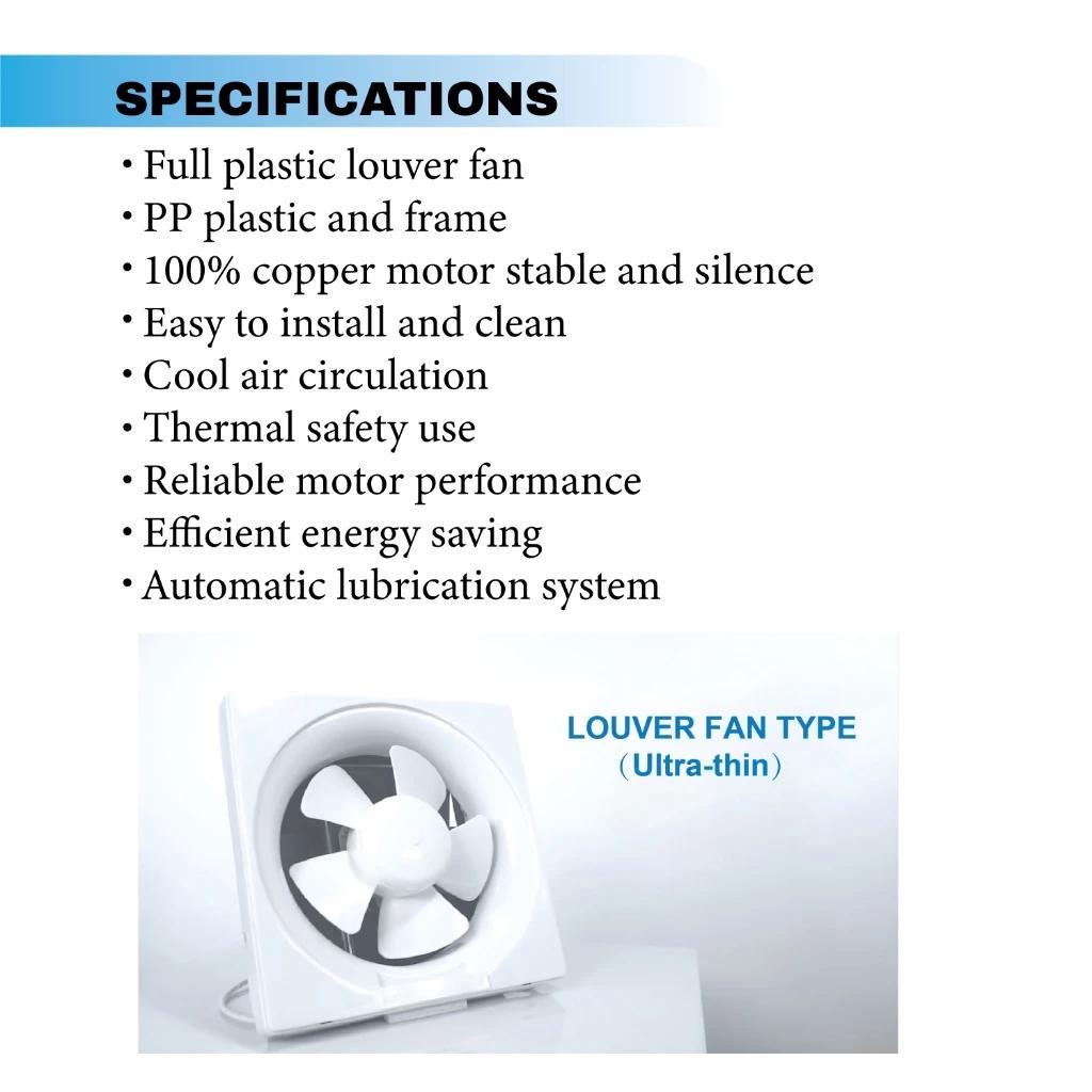 MIDEA WALL MOUNTED EXHAUST FAN [6"/8"/10"/12"]/DINDING EKZOS FAN ...