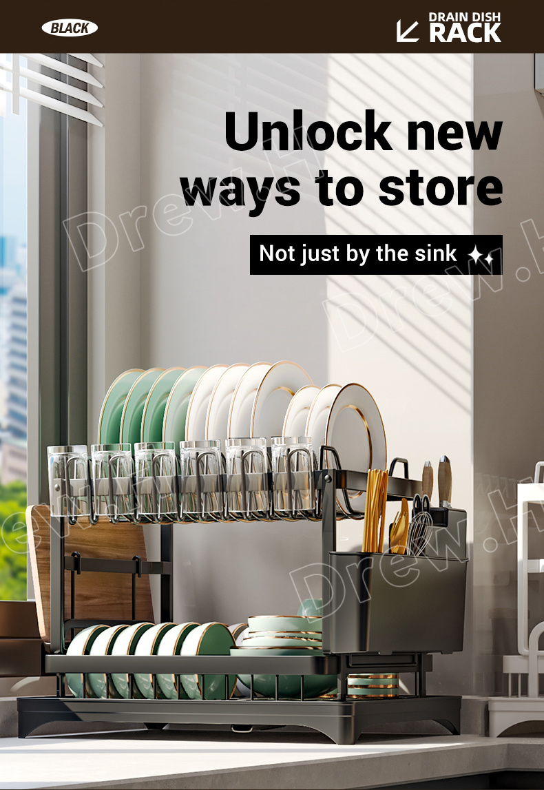 【Ready stock】Rak Pinggan Stainless Steel Dish Rack Rak Dapur Kitchen ...