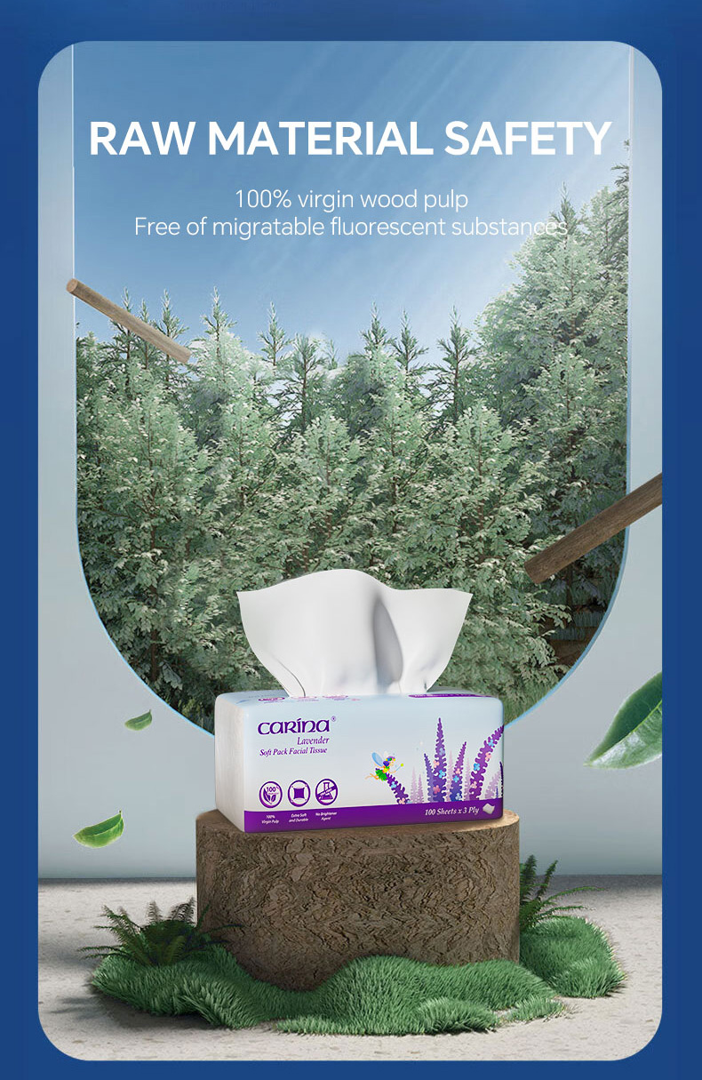 Carina Lavender 3Ply Soft Pack Organic Facial Tissue 100s (1pack/6pks ...