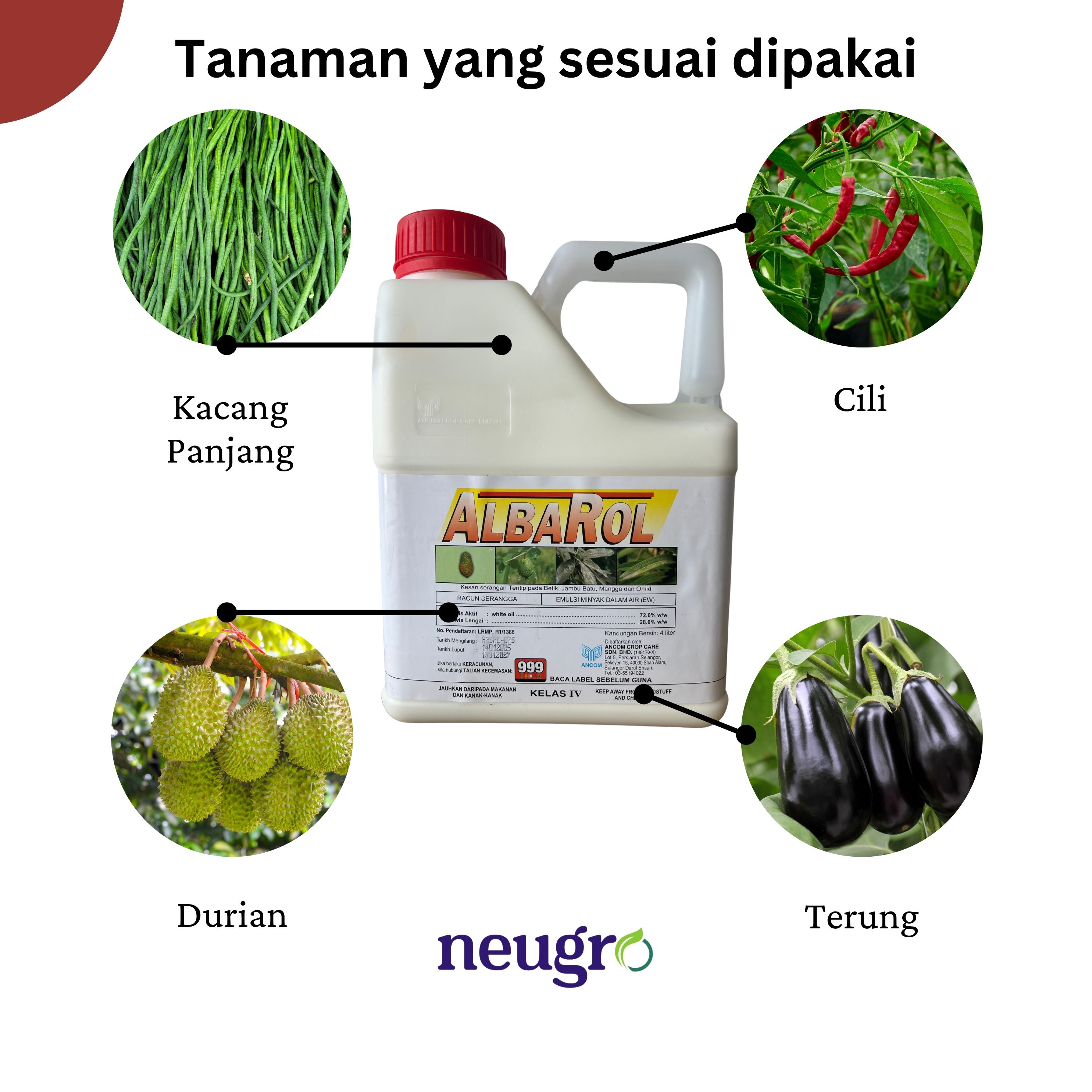 ALBAROL White Oil 白油 ANCOM 4L White Oil 72% Racun Serangga Teritip Koya ...