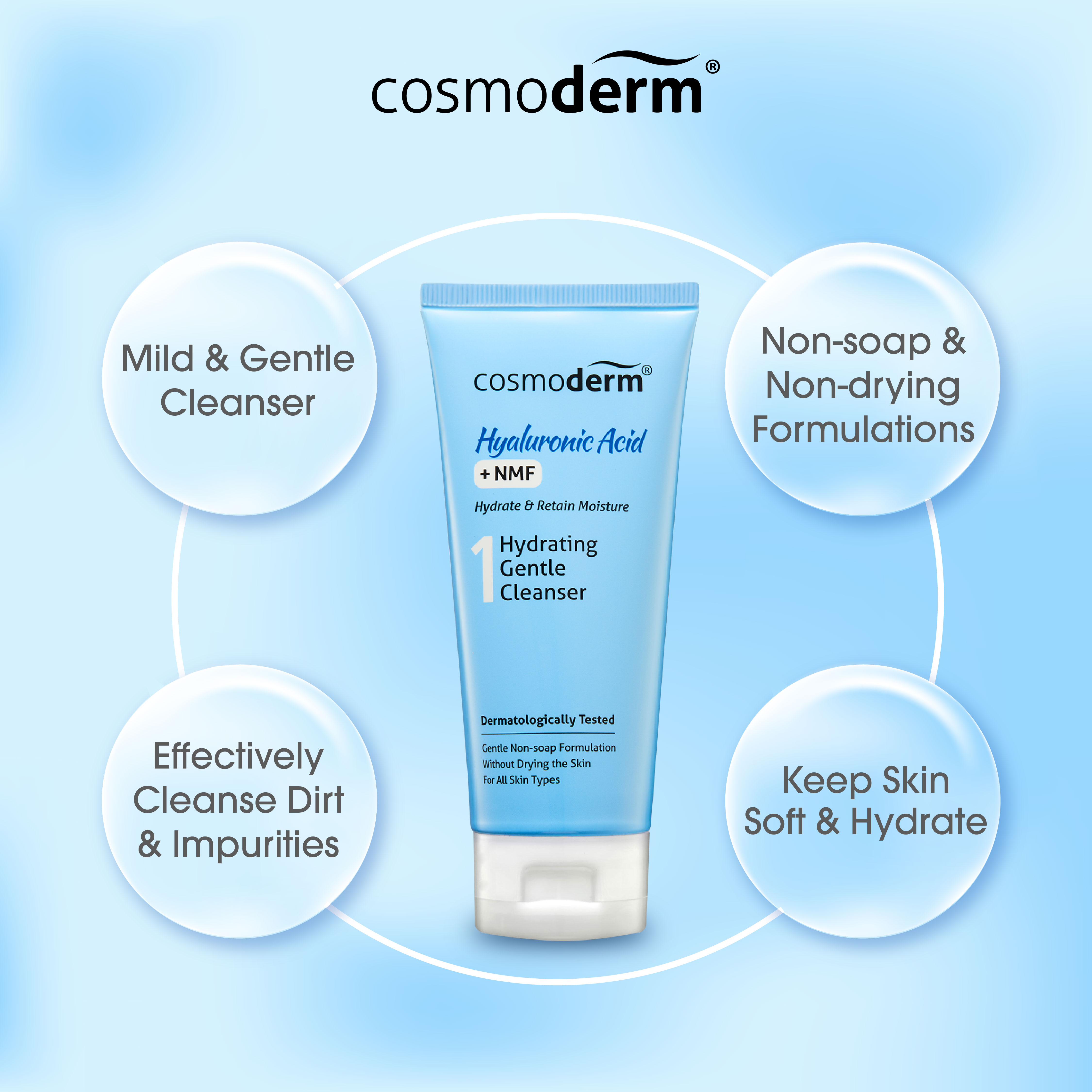 Cosmoderm Hyaluronic Acid Hydrating Gentle Cleanser 125ml | Shopee Malaysia