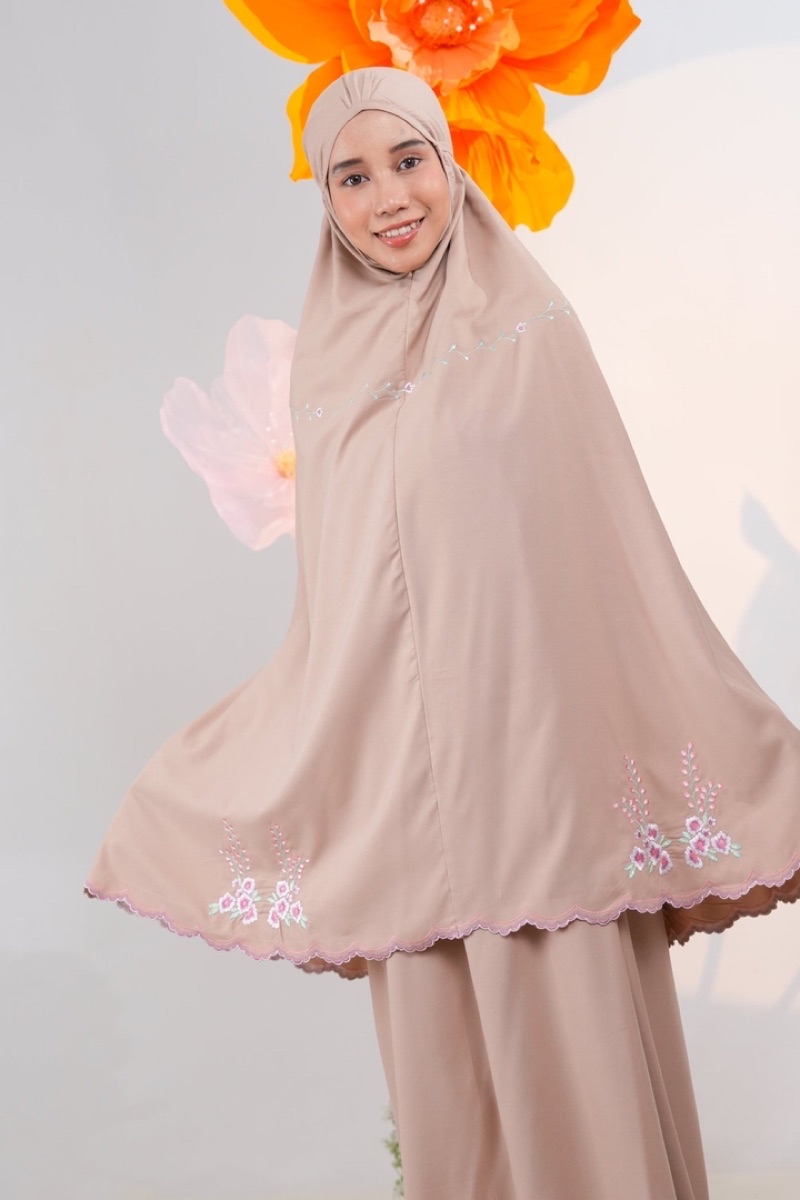 MAELY | Tea Basic by Telekung Tea 2025 | Telekung Sulam Cotton + Bag ...