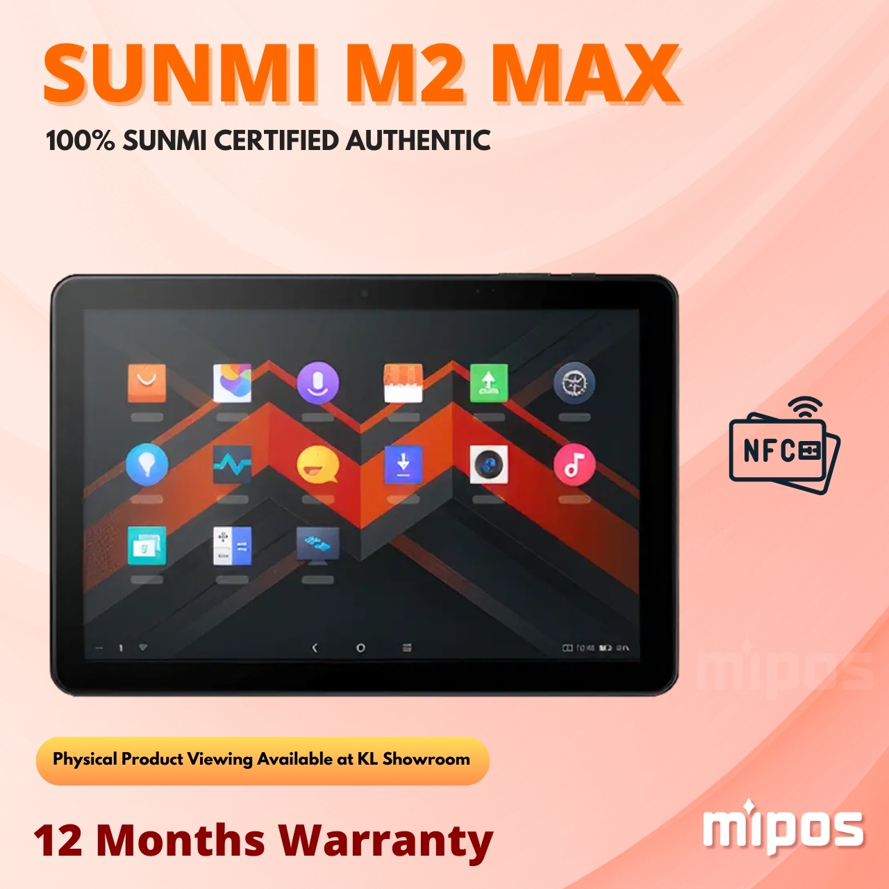 SUNMI M2 MAX Smart Tablet Touchscreen POS Terminal Android 4GB + 64GB ...