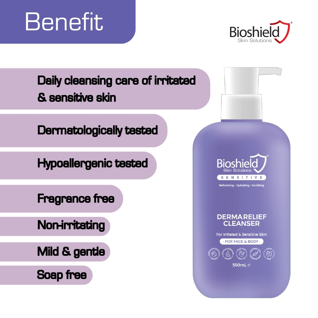 Bioshield Sensitive Derma Relief Rescue Pack - Cleanser + Cream ...