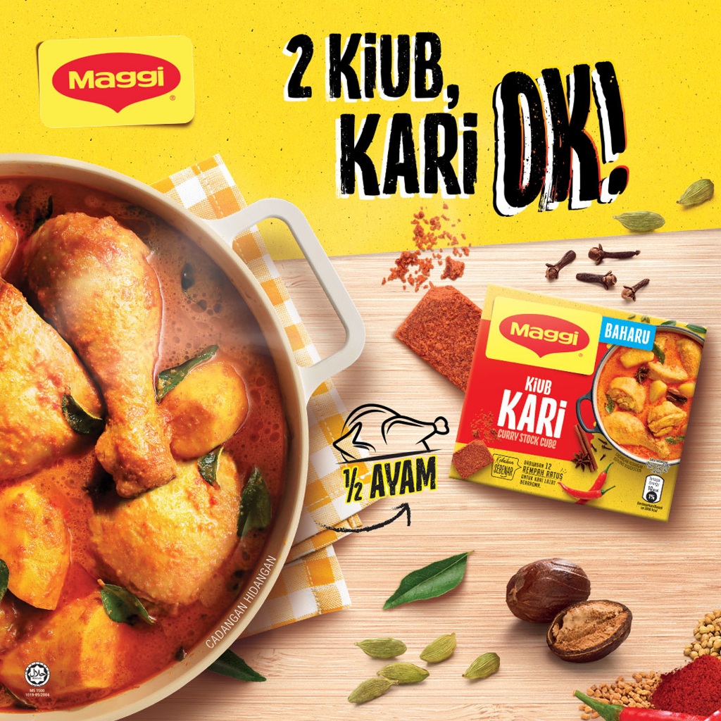 Maggi Ikan Bilis Instant Food Kari Cubes Chicken Tomyam Curry 60g | Shopee Malaysia