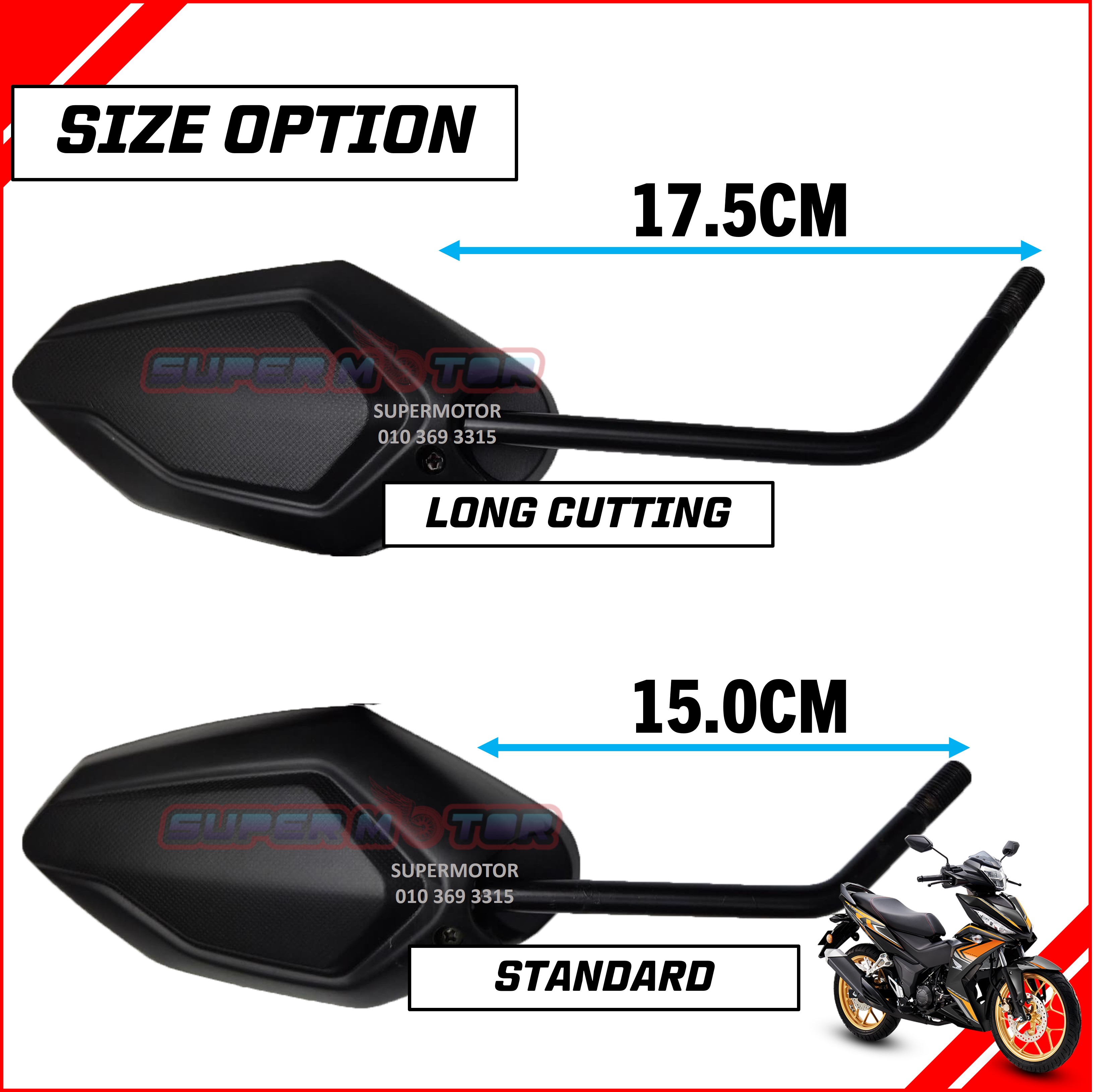 SIDE MIRROR HONDA RS150R RS150 V1 V2 ORIGINAL MALAYSIA VERSION 1SET ...