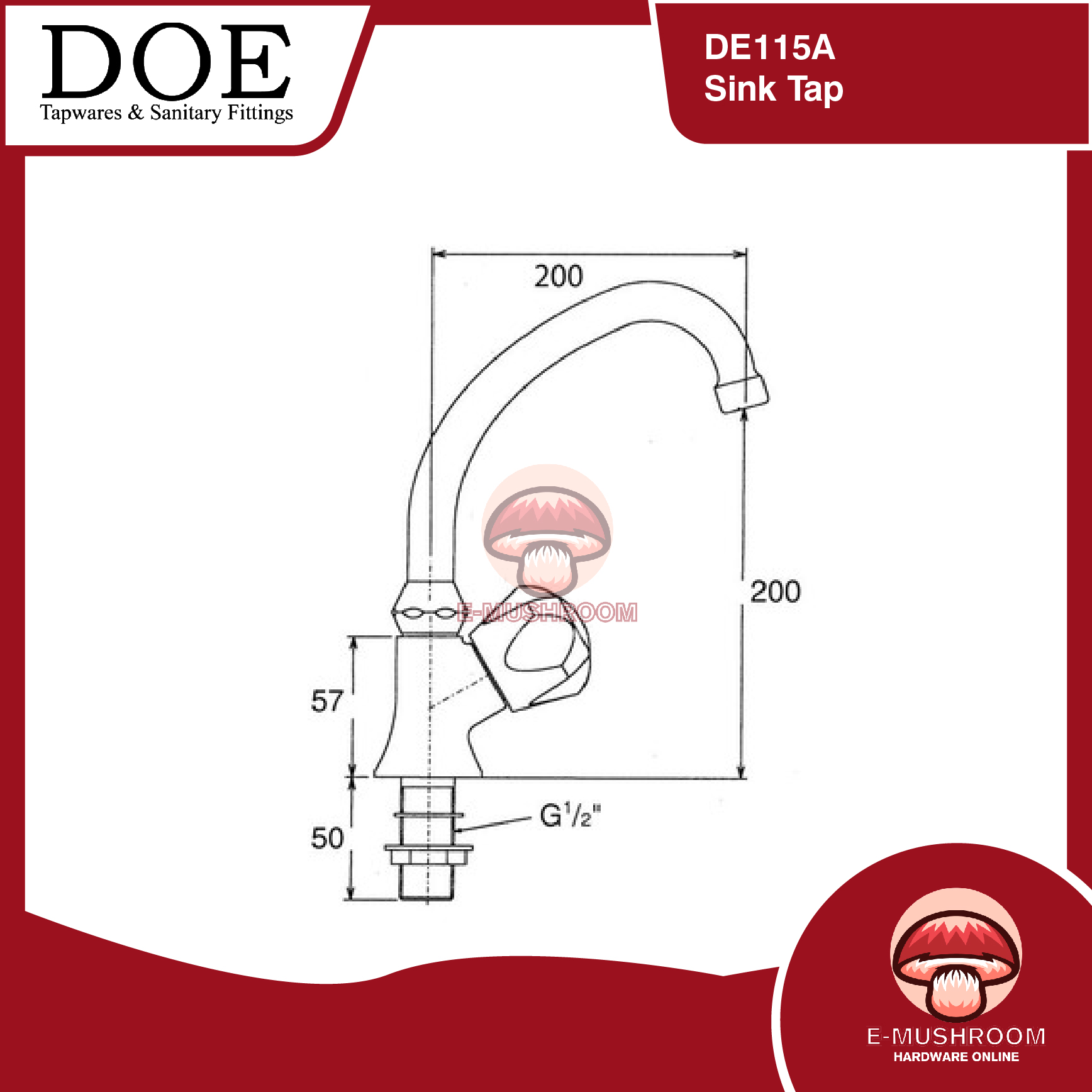 DOE DE115A(RP) Sink Tap - Sink Type | Shopee Malaysia