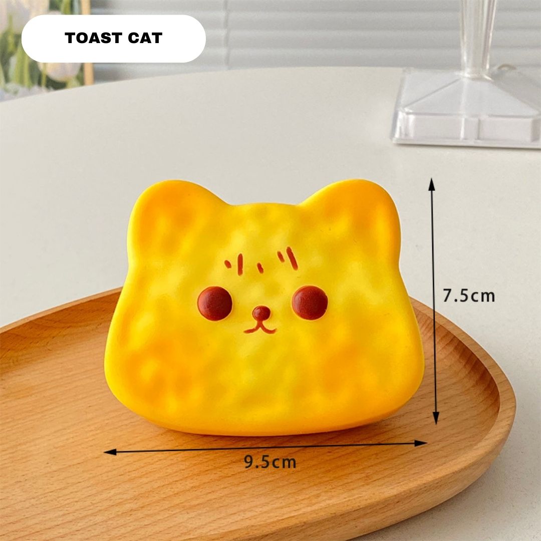 Cat Bun Toast Big Squishy Soft Slow Rebound Eva Foam Mini Toy Squeeze ...