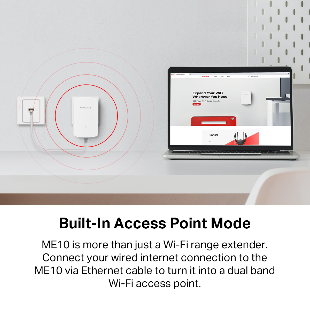 Mercusys 300Mbps 3 Pin Range WiFi Extender & Wireless Repeater Extender ...