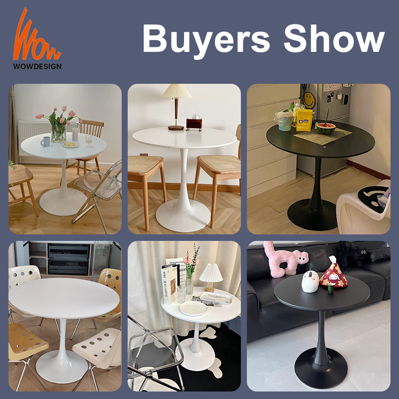 Round Dining Table Eames Coffee Tea Desk Modern Sofa Side Table Simple ...