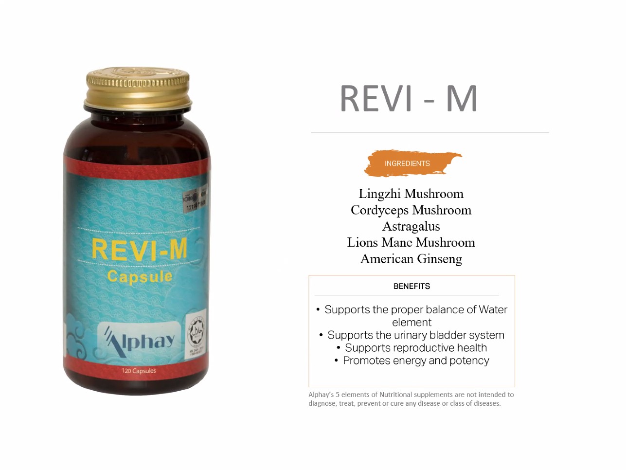 Alphay安惠 REVI-M 绅宝莱Revitalize Kidney Men Bladder Reproductive Halal 120 ...