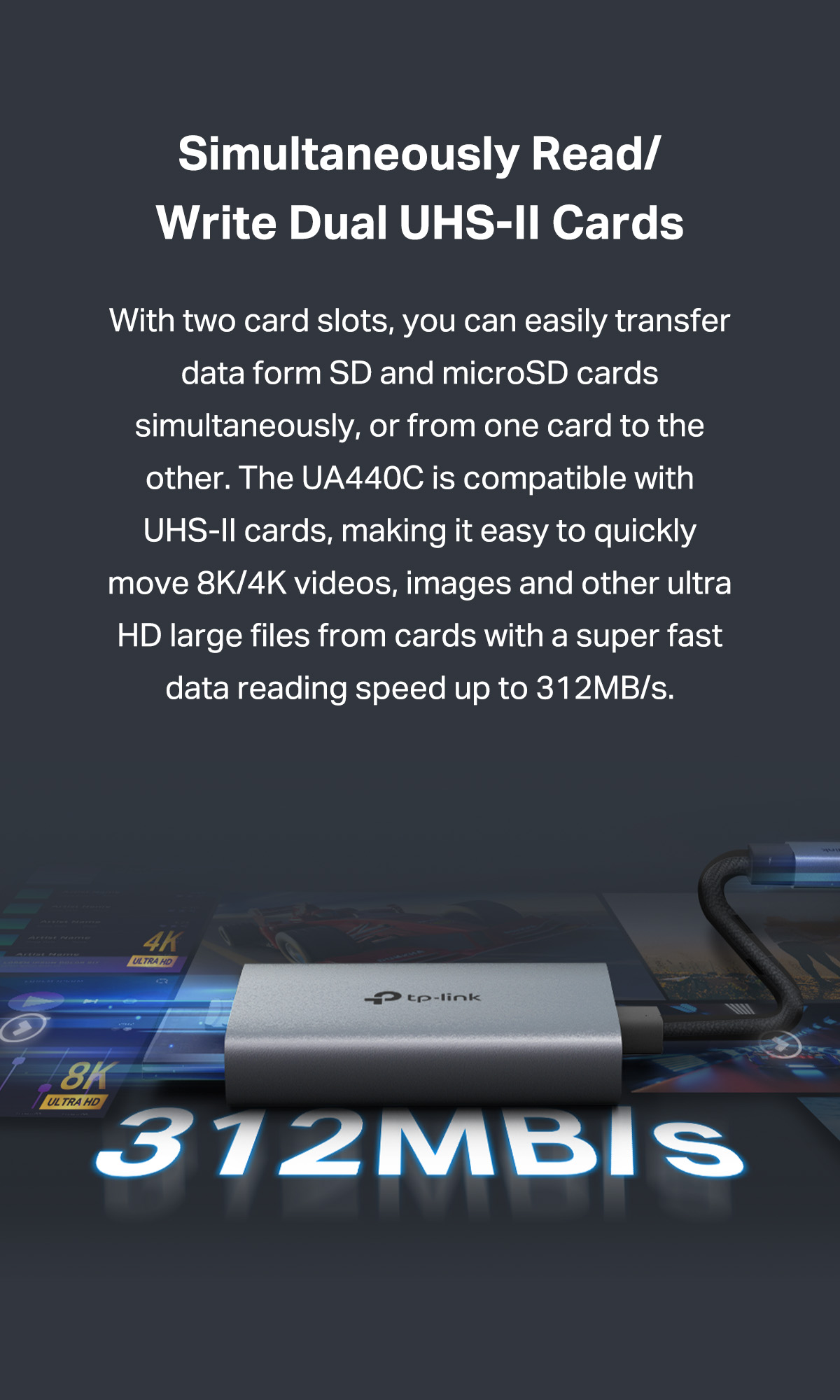 TP-Link UA440C Type C To TF SD 4.0 Card Reader Memory Card Adapter For ...