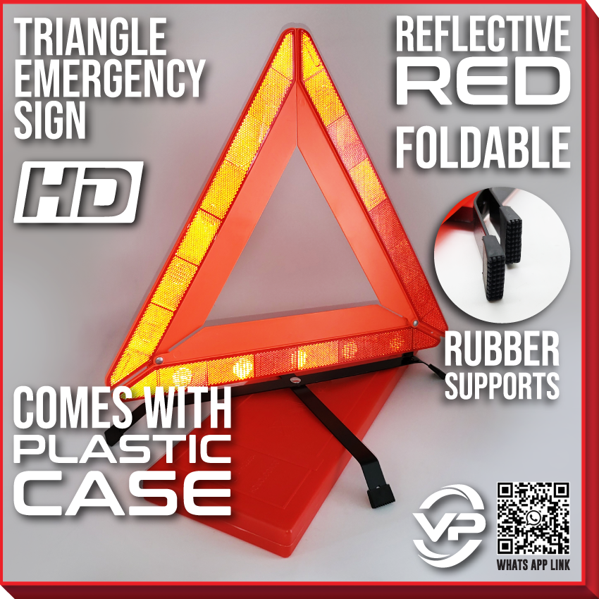 PVC TRIANGLE EMERGENCY WARNING SIGN FOLDABLE STOP SIGN REFLECTIVE STAND ...
