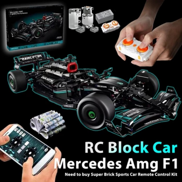 1:8 Mercedes-AMG F1 W14 E Racing Building Block Car Toy Compatible with ...