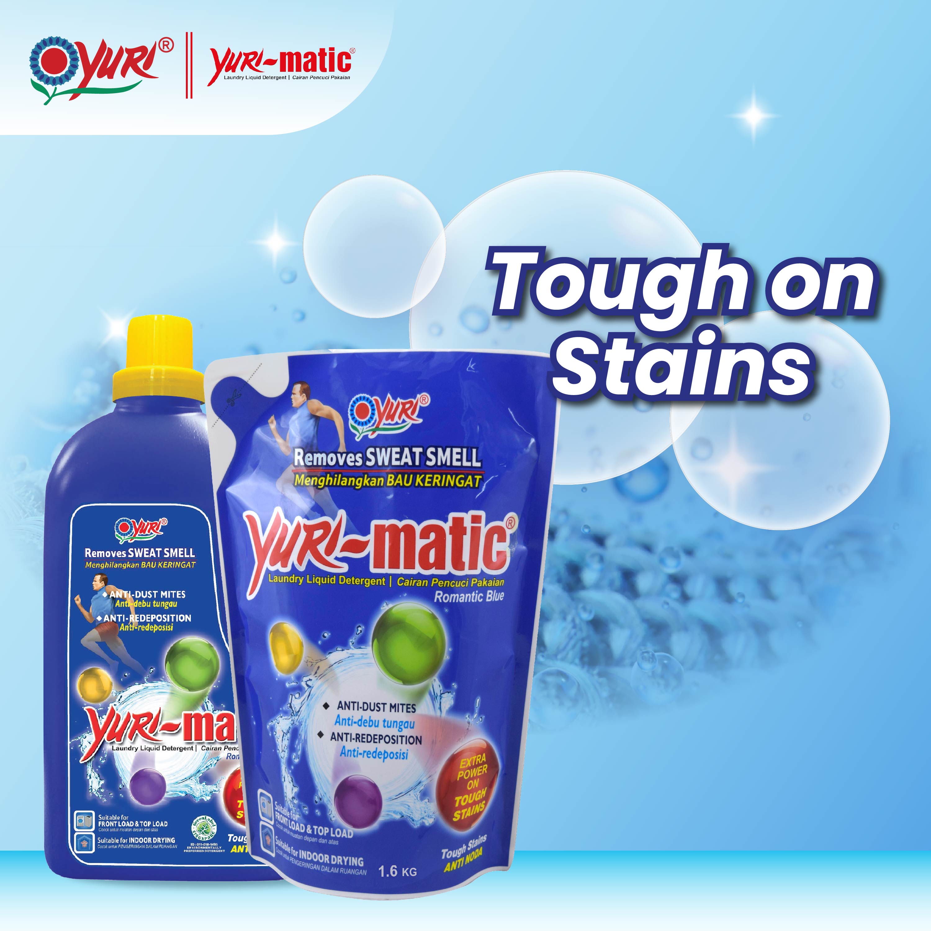 [Carton Deal] Yuri-matic Antibacterial Laundry Detergent 1.6Kg x6 (Free ...