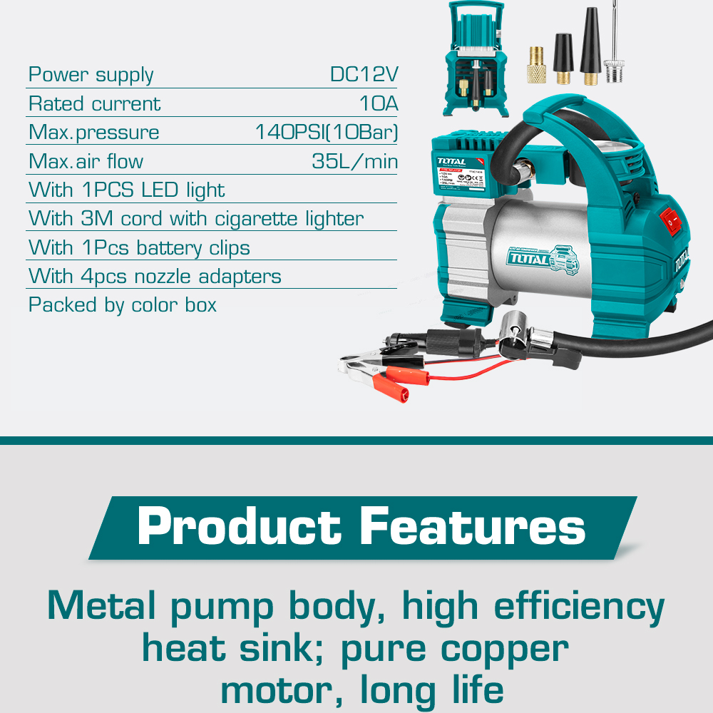 TOTAL Auto air compressor TTAC1406 | Shopee Malaysia