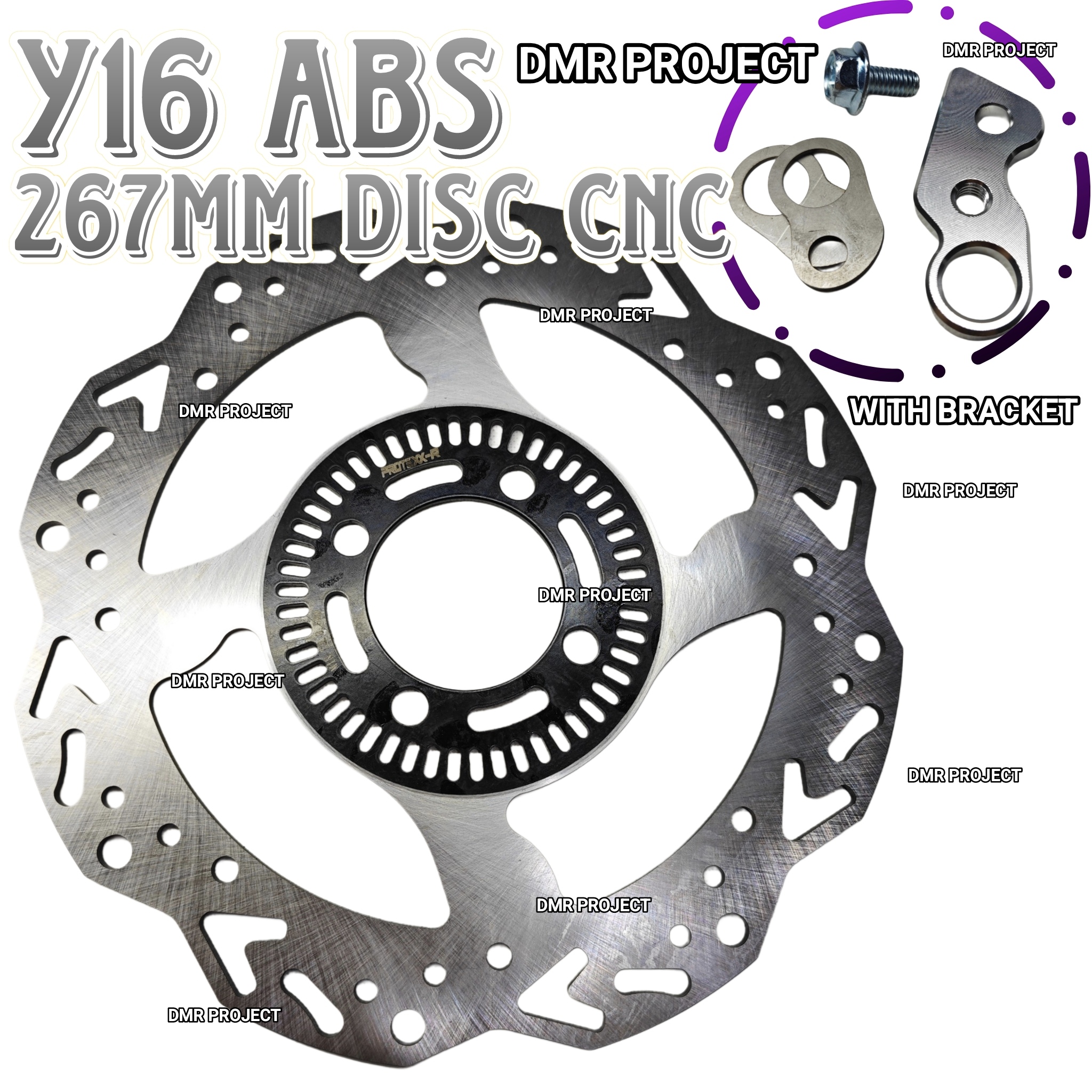 Y16 ABS DISC PLATE + BRACKET ABS 267MM/255MM DISC ABS Y16/RSX150 DISC ...