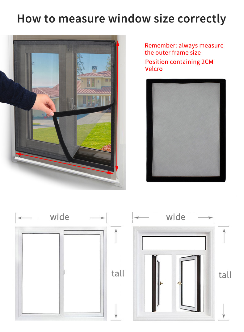 DIY Anti Mosquito Window Screen Velcro Self Adhesive Window Mosquito ...