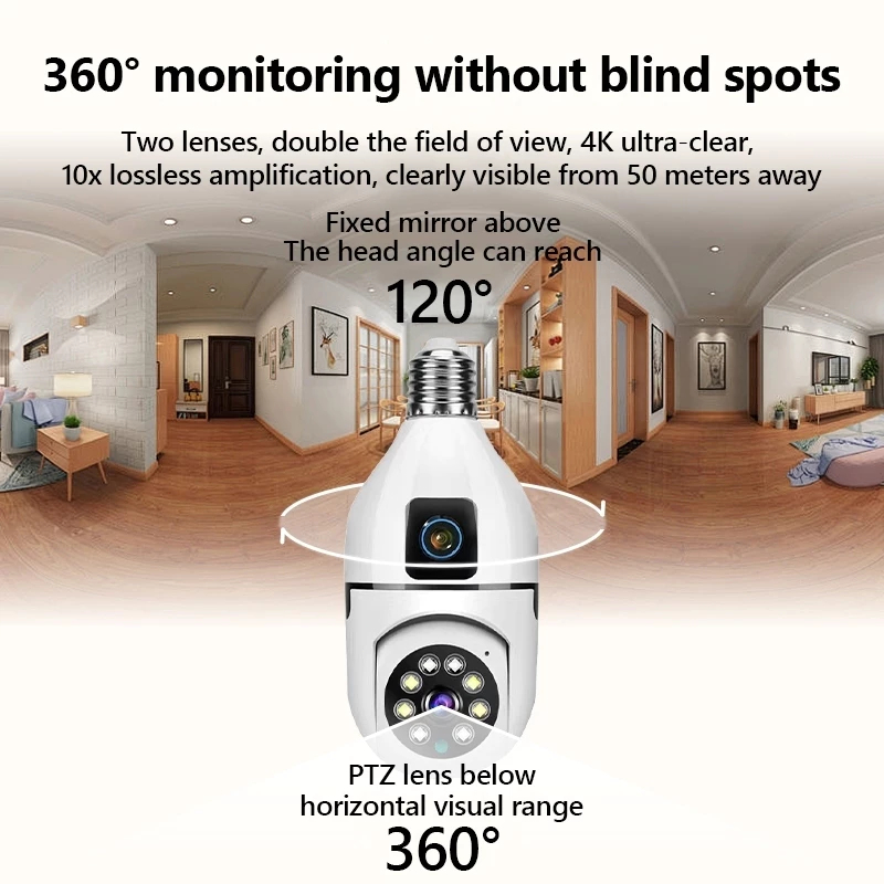 V380 PRO Q19 Plus CCTV Dual Lens HD 1080P Smart Alarm CCTV Camera ...
