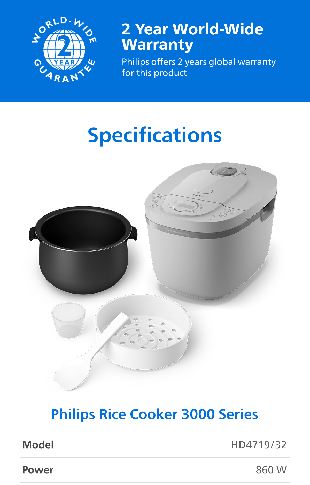 Philips HD4719 | Spherical Pot Digital Rice Cooker | 1.8L ...