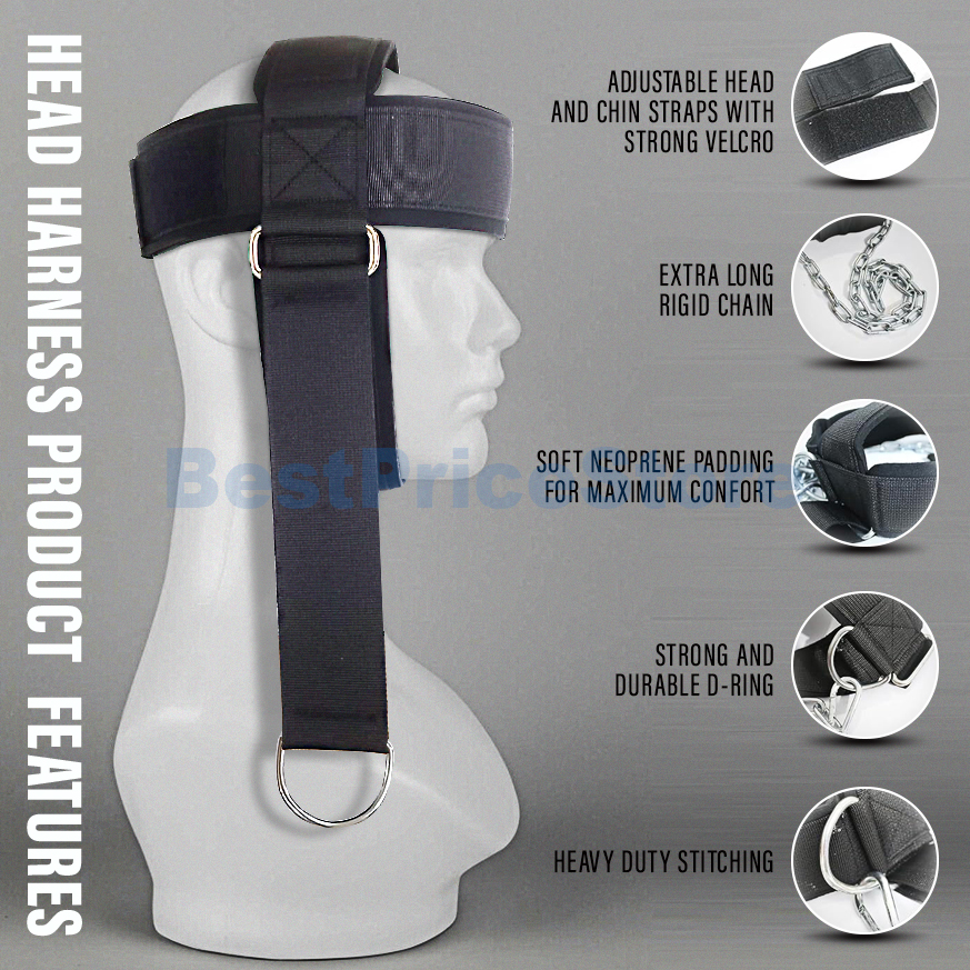 BPS Head Neck Training Head Harness Body Strengh Exercise Adjustable ...