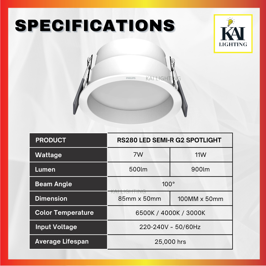 PHILIPS LED Downlight DL260 7W 11W Ceiling Light Lampu Ceiling | Shopee ...