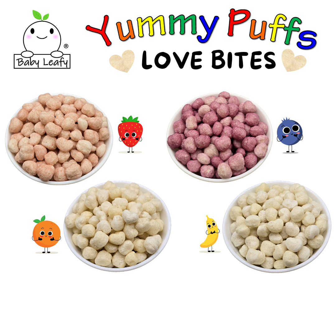 Baby Leafy Yummy Puffs Rice Love Bites 9m+ - Blueberry (5g) | Shopee ...