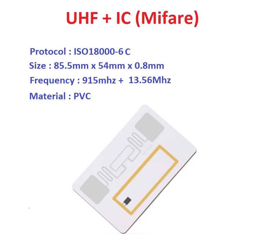 UHF+IC Dual Frequency Cards 915MHz+13.56MHZ Dual Frequency Card ...