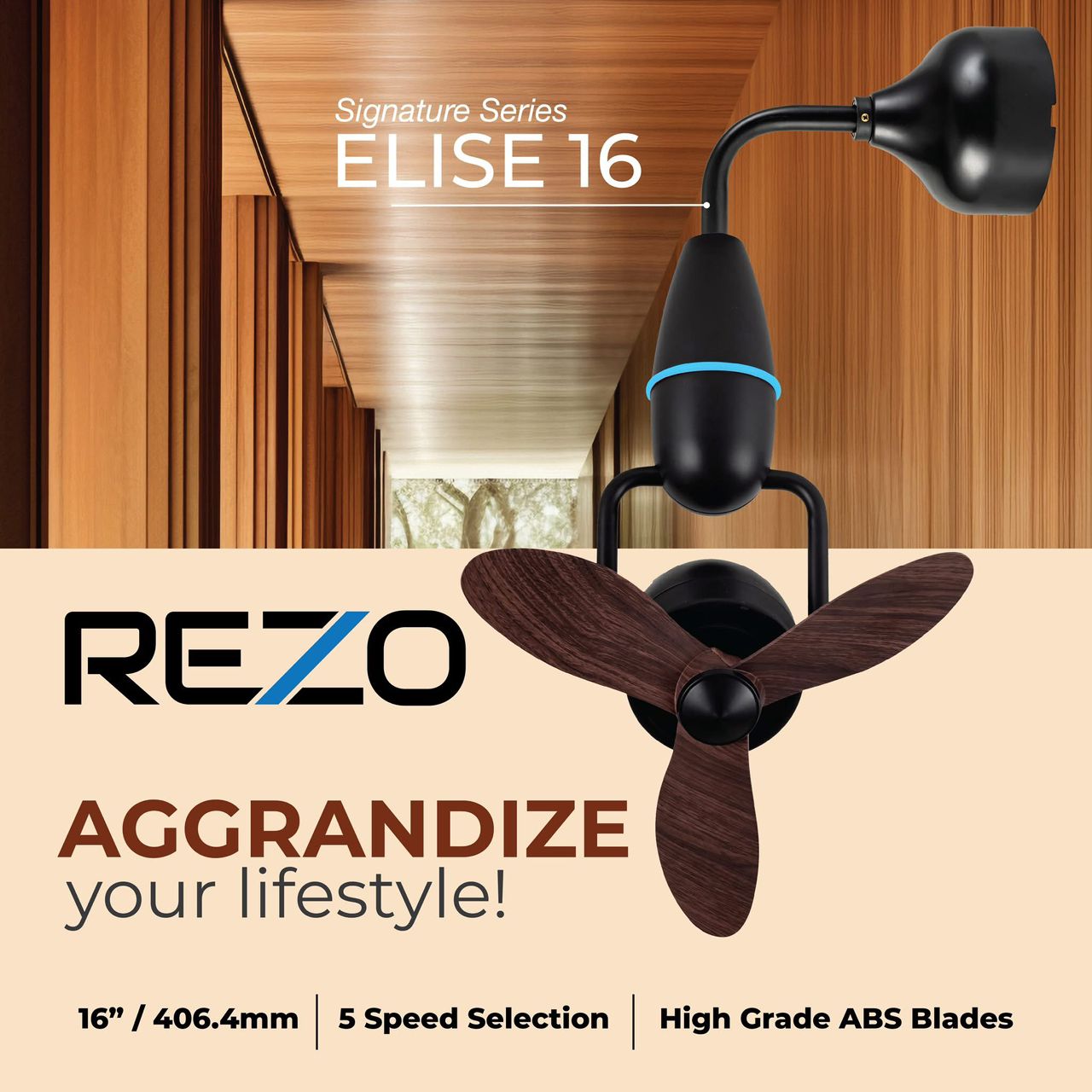 🔥FREE SHIPPING🔥REZO ELISE 16” DC motor Decorative Wall Fan / Corner Fan ...