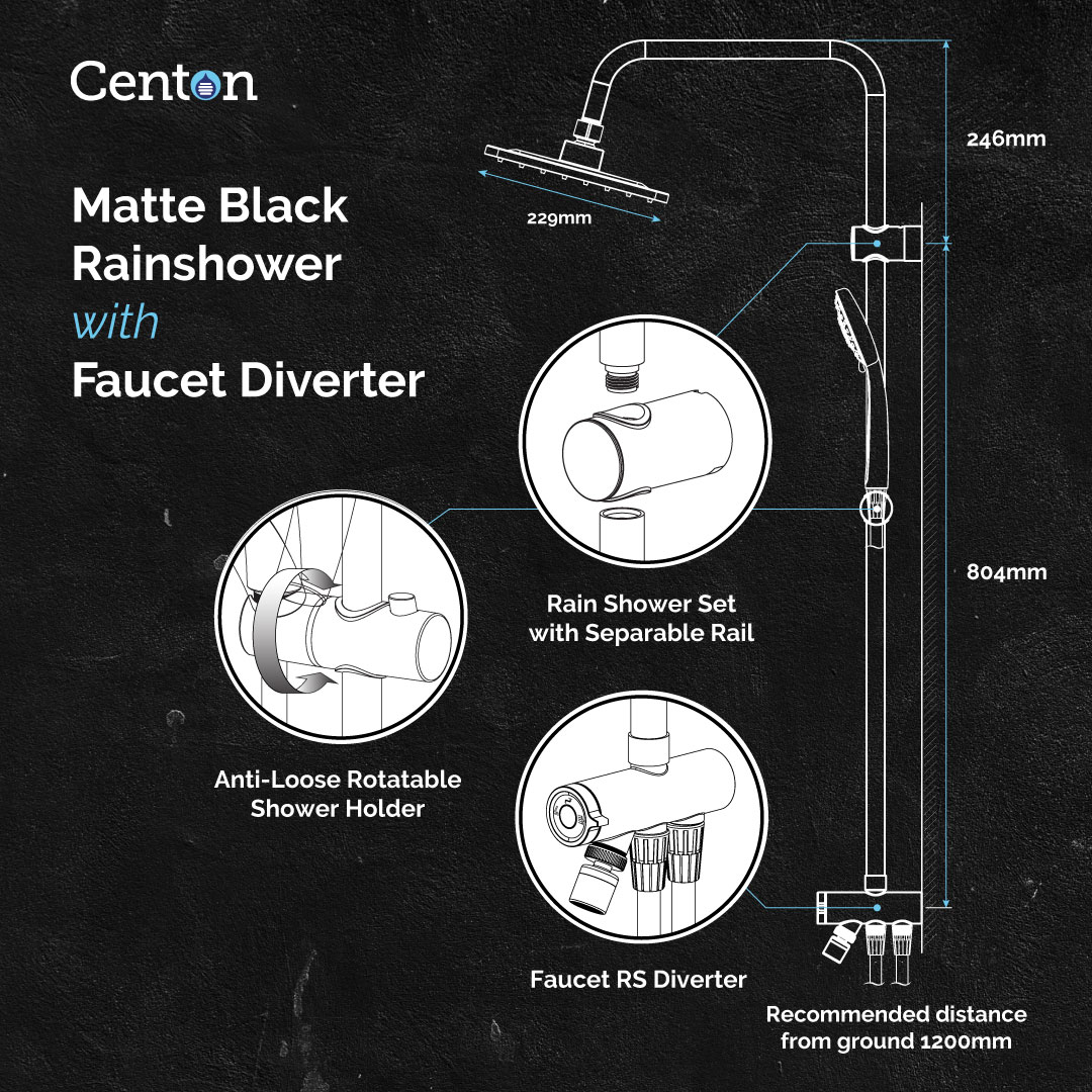 CENTON Instant Shower Water Heater - Atlantis Rain Shower AT611 Series ...