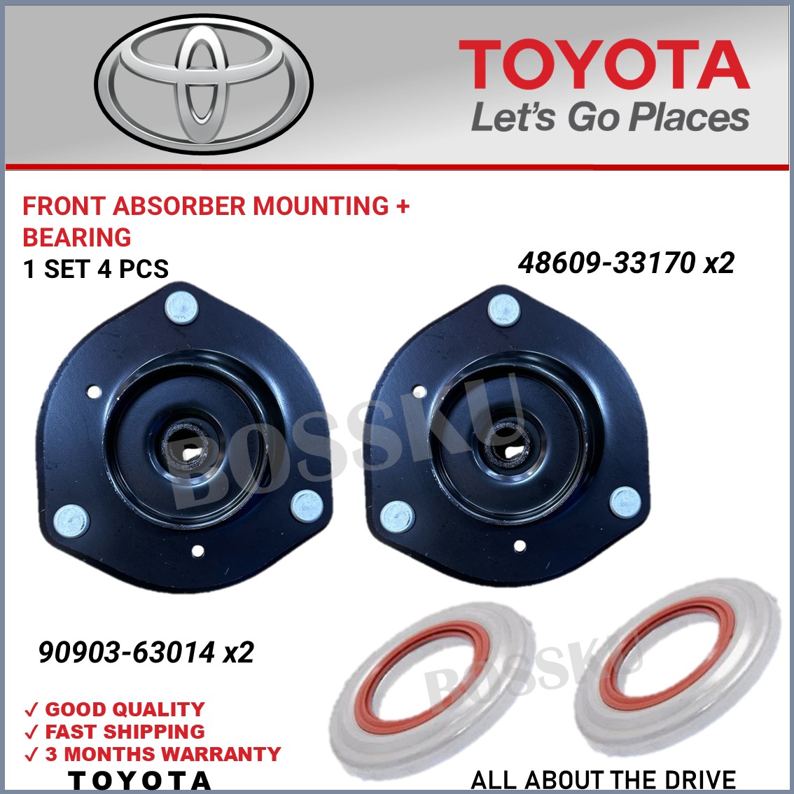 FRONT ABSORBER MTG /BEARING-TOYOTA CAMRY ACV30/ACV31/HARRIER ACU30 ...