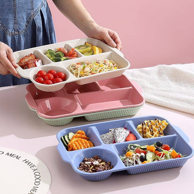 5 In 1 Wheat Straw Plate Set/Dinner Set/Pinggan Mangkuk Set/Pinggan ...