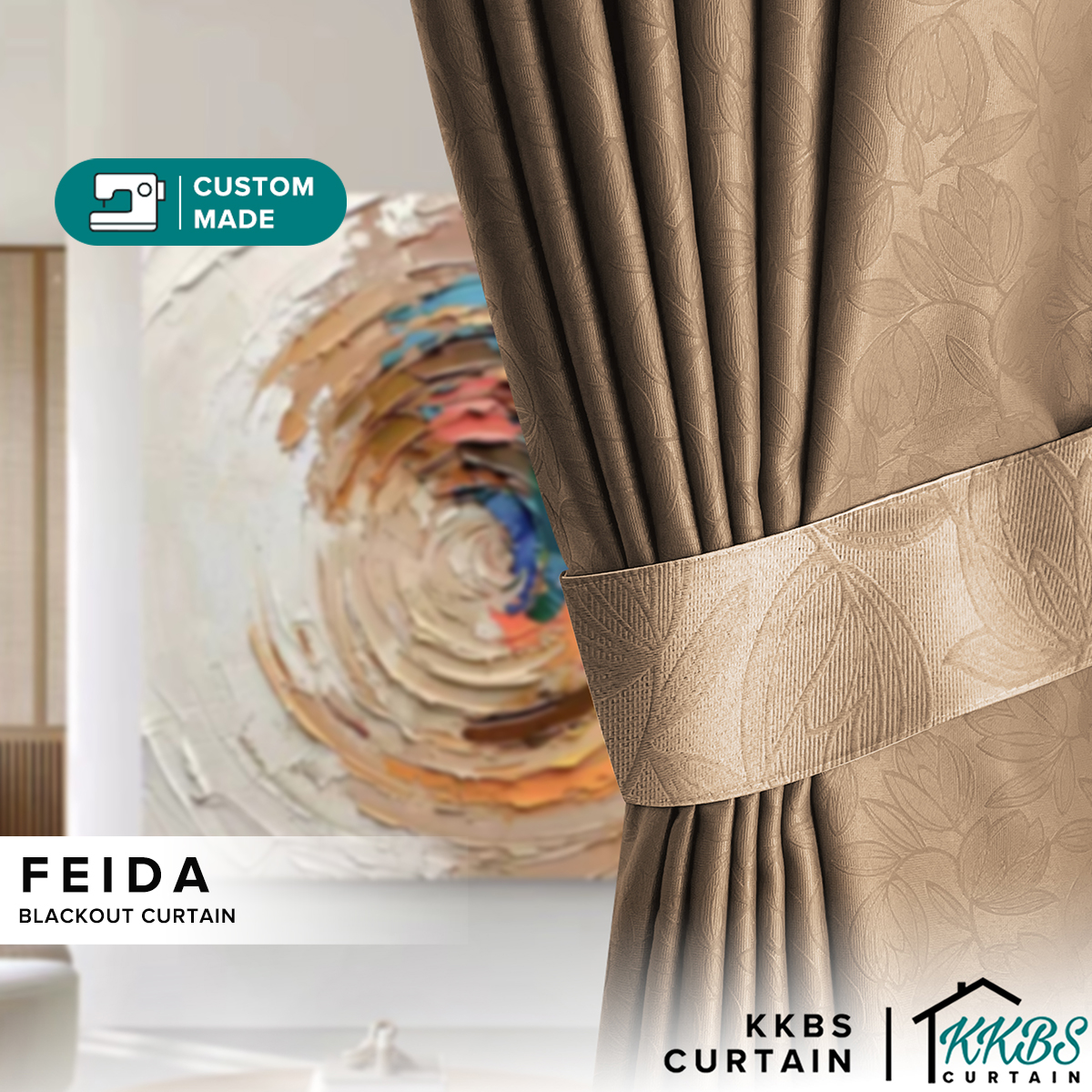 KKBS CURTAIN Feida Langsir Raya 2026 Blackout Curtain Custom Made Hook ...