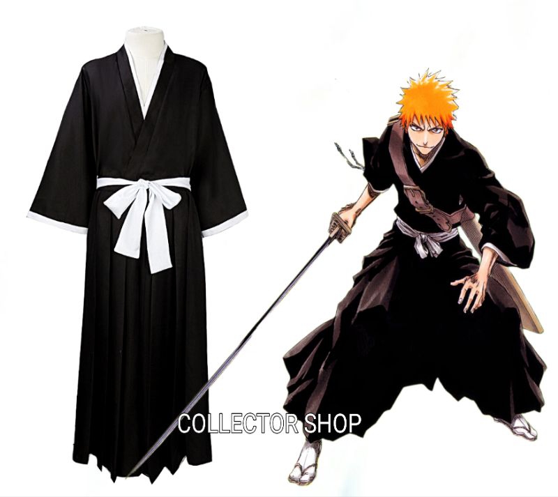 BLEACH Anime Ichigo Bankai Popular Japanese Cosplay Costume Set ...