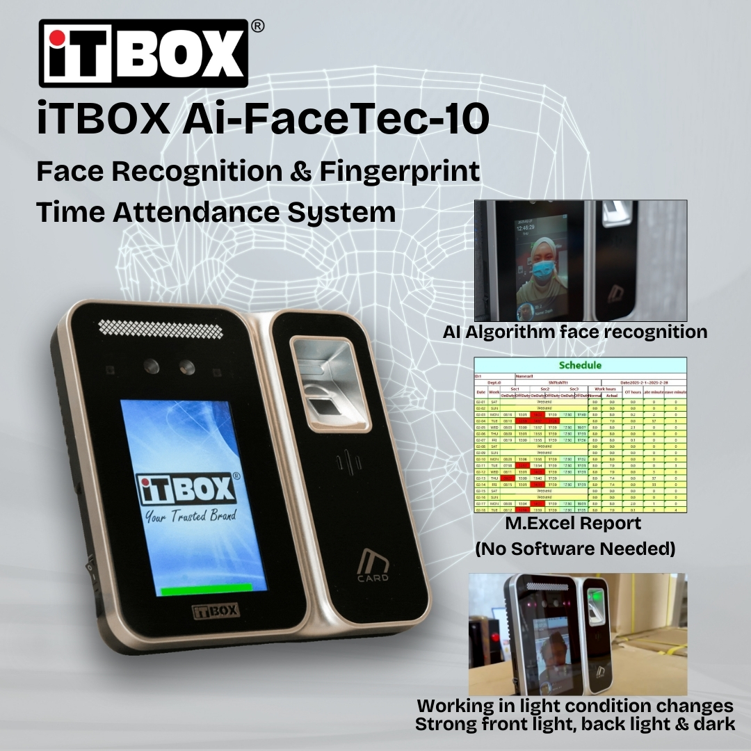 iTBOX AI Face Recognition & Fingerprint Time Attendance Machine ...
