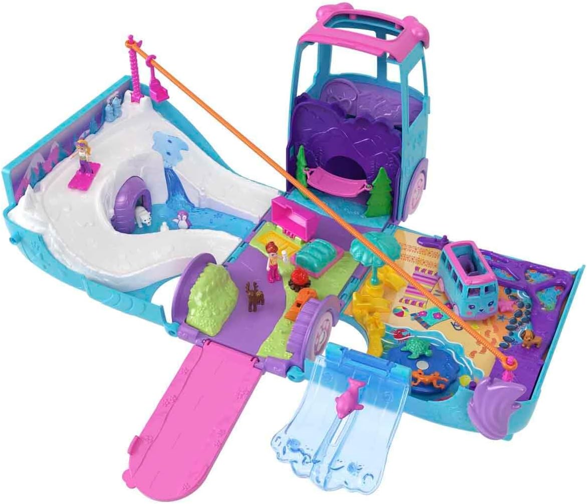 Polly Pocket Pet Mobile Adventure Playset With Micro Dolls ...