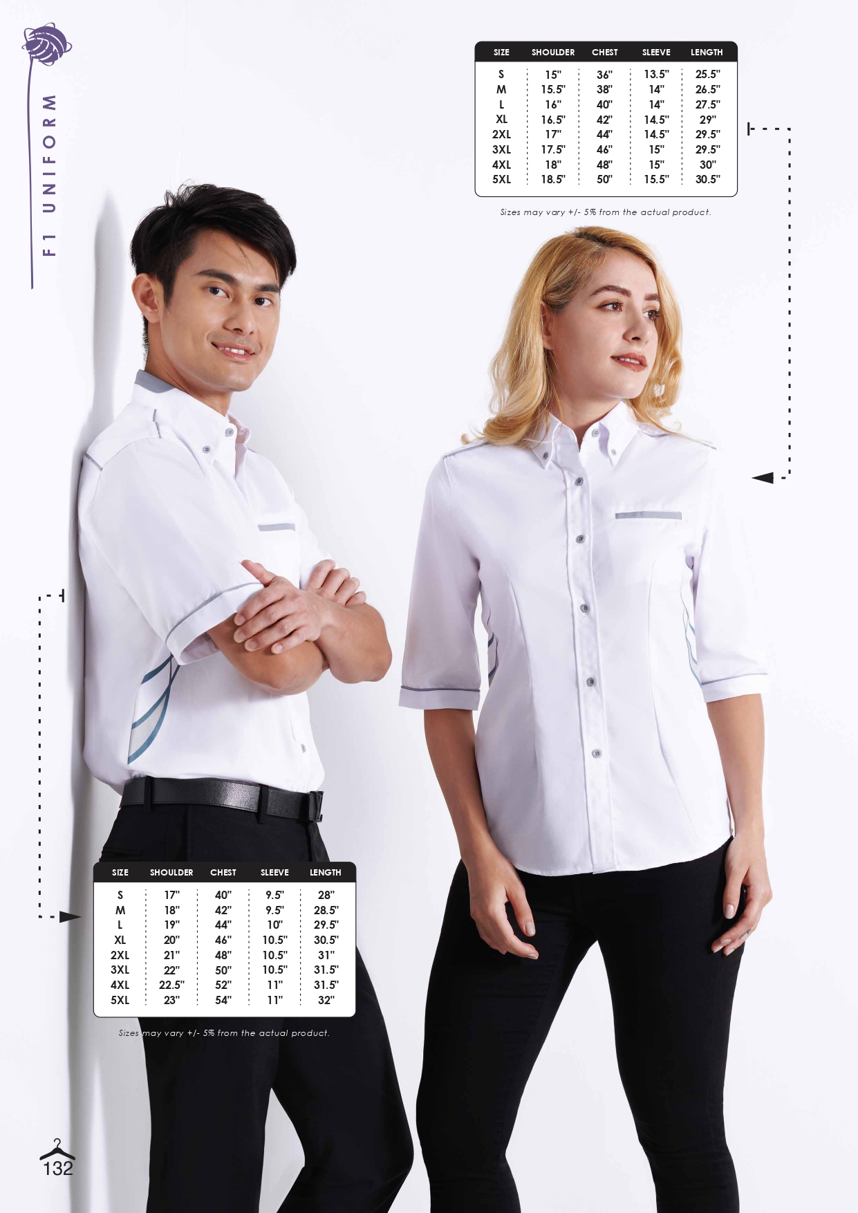 OrenSport Unisex Corporate Uniform Long Sleeve F1 Uniform F134 Office ...