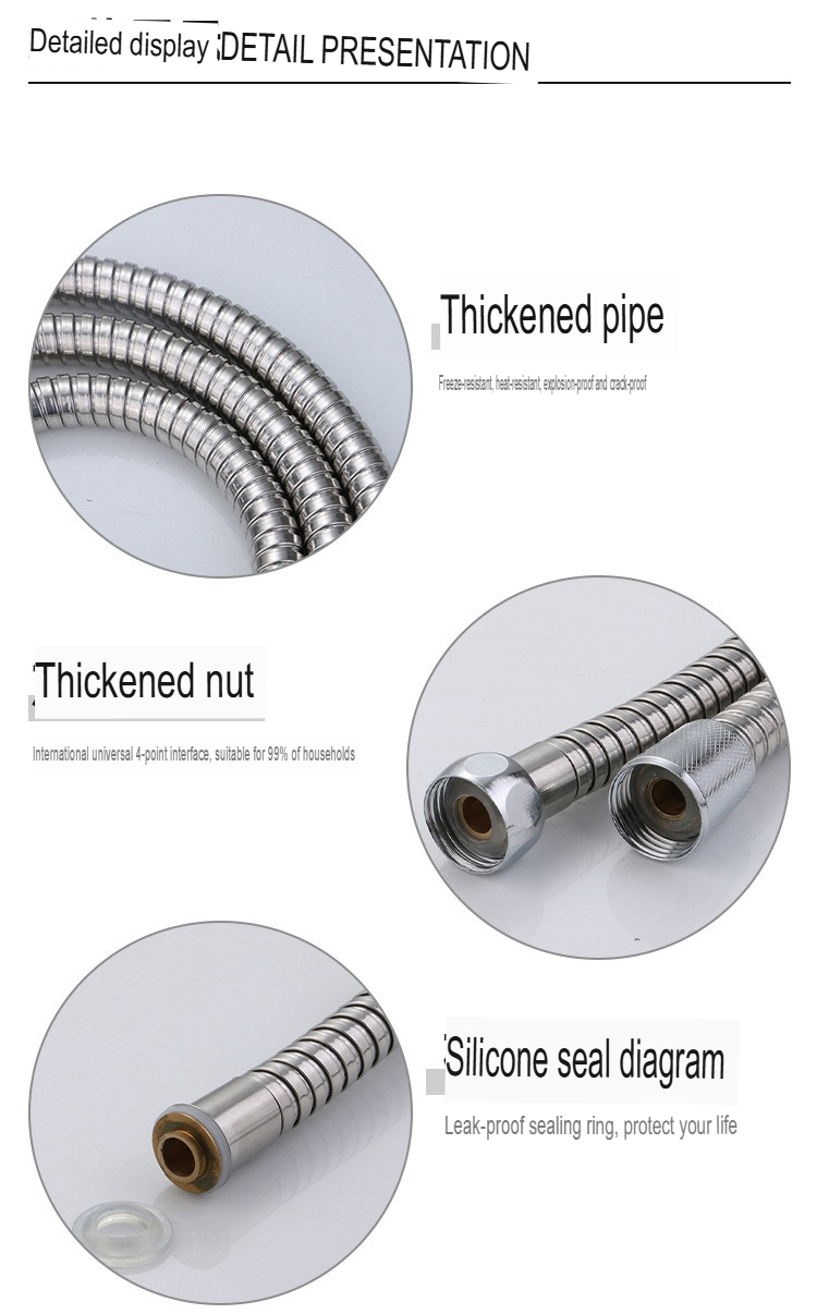 Hight Quality Stainless Steel Bathroom Flexible Shower Hose Bath Shower ...